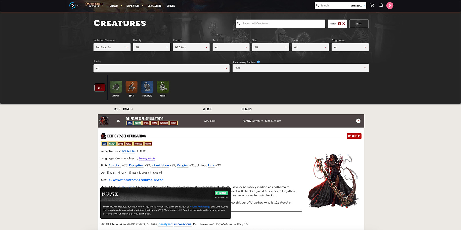 NPC Core - Digital Reader - Pathfinder 2e Nexus